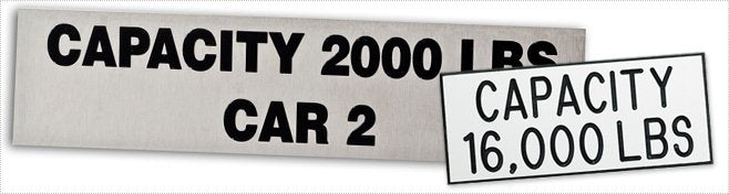 Elevator Capacity Plates – Truxes Company